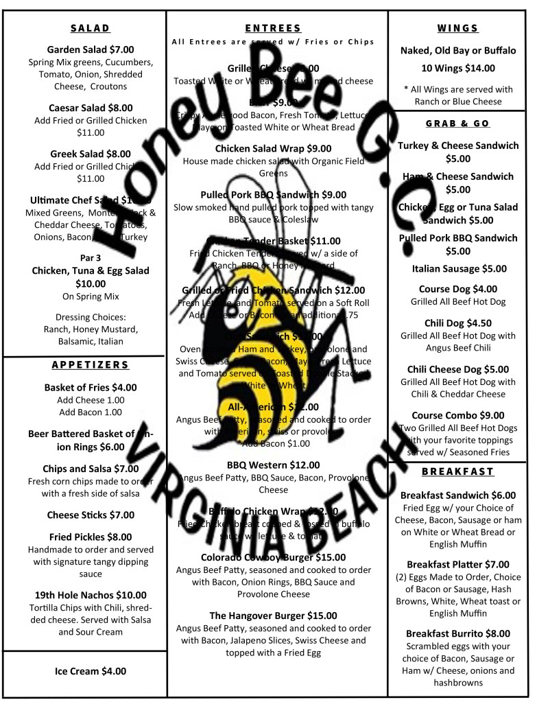 Food & Beverage - Honey Bee Golf Club